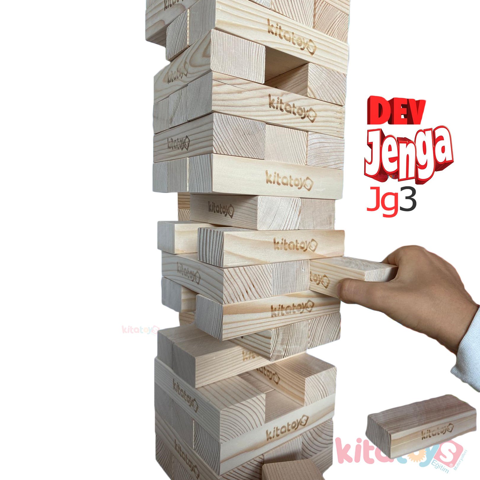 Dev Jenga JG3 Jumbo Bloklar (Ahşap Büyük Boy Denge Oyunu) | KitaToys ...